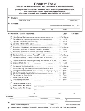 Fillable Online This is a Request Form for those items shown below Fax ...