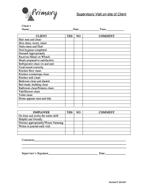 Fillable Online Form On-site Client Supervisory Visitdoc Fax Email ...