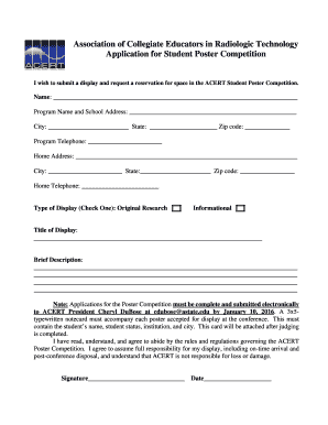 Fillable Online acert Acert Poster Competition Fax Email Print - pdfFiller