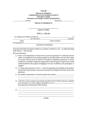 Fillable Online Probate and Family Court - Decree of Adoption Fax Email ...