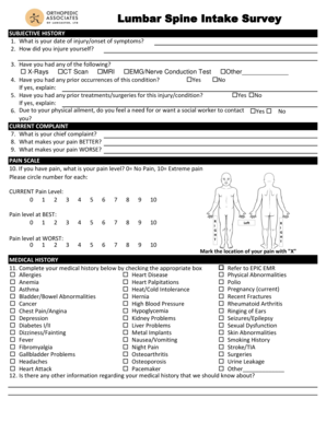 Fillable Online Lumbar Spine Intake Survey - bfixbonescomb Fax Email ...