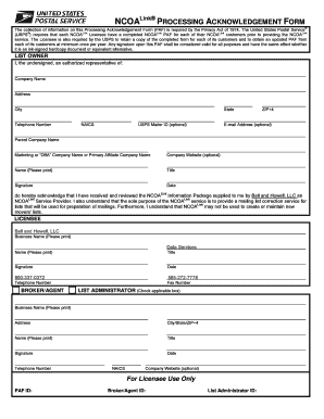 Fillable Online NCOA Acknowledgement Form - Smartpresscom Fax Email ...