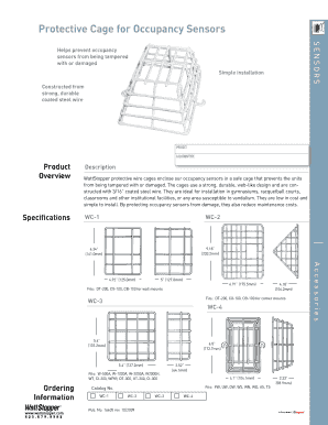 Fillable Online Protective Cage for Occupancy Sensors - WattStopper Fax ...