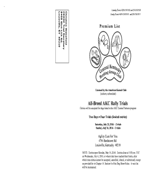Fillable Online All-Breed AKC Rally Trials Fax Email Print - pdfFiller