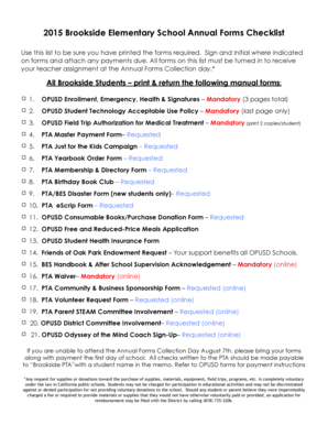 Fillable Online oakparkusd BES 2015 Forms Checklist - oakparkusdorg Fax ...