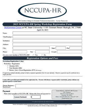 Fillable Online North Carolina College University Professional Fax ...