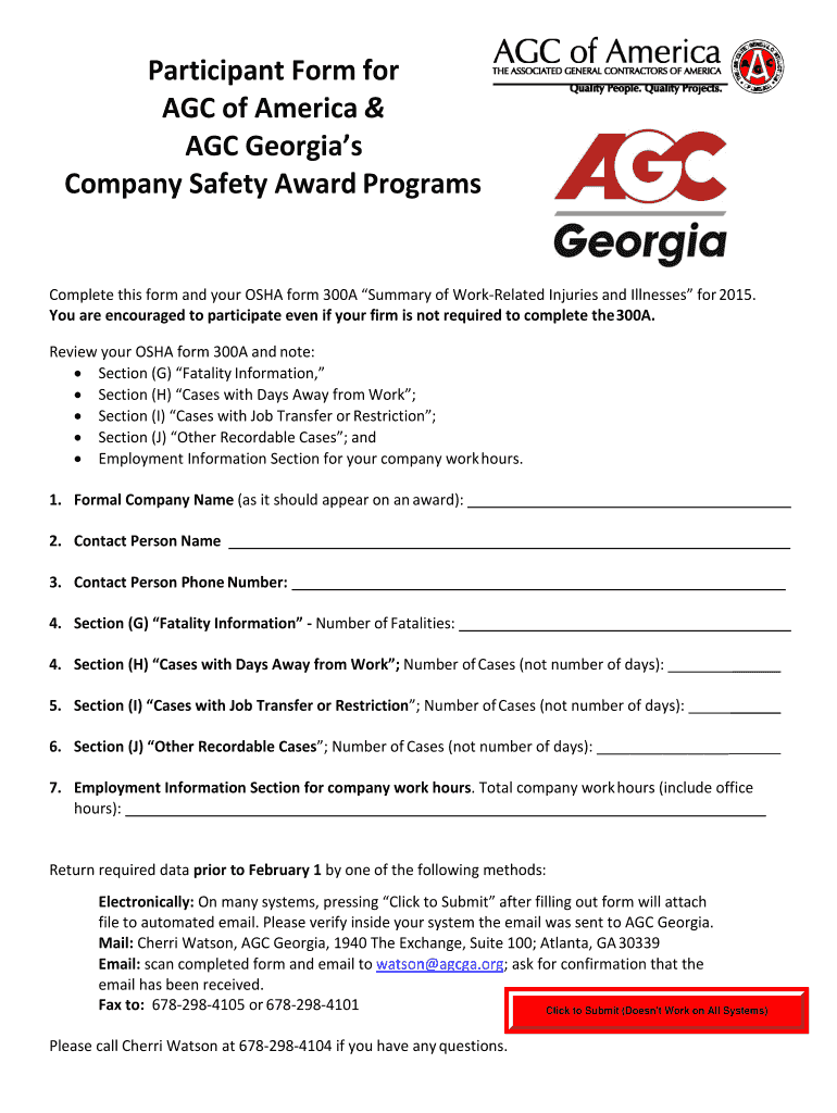 Fillable Online agcga Announcing AGC of America and Georgia Branch AGCs ...