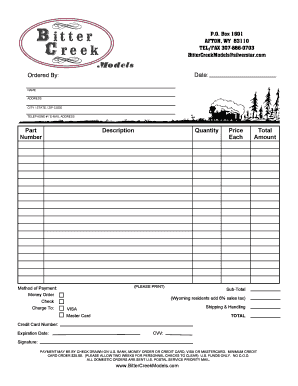 Fillable Online BCM Order Form Rev A Fax Email Print - pdfFiller