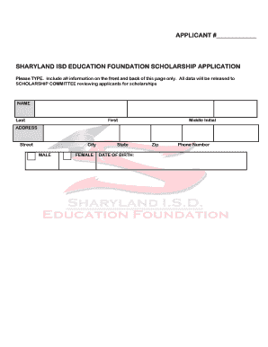 Fillable Online sharylandisd Student Scholarship - sharylandisdorg Fax ...