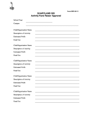 Fillable Online sharylandisd Form SISD-02-11 SHARYLAND ISD Activity ...