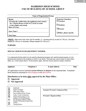 Fillable Online harrisoncsd building use form REVISED as of4-6-10 Fax ...