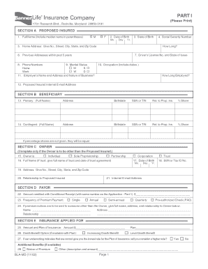 Fillable Online LIFE INSURANCE APPLICATION - lgamericacom Fax Email ...