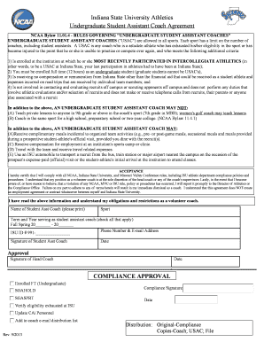 Fillable Online Indiana State University Athletics Undergraduate ...