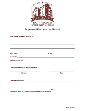 Fillable Online Property and Fixed Asset Hand Receipt Fax Email Print ...
