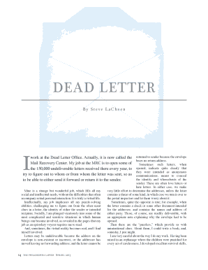 Fillable Online DEAD LETTER Fax Email Print - pdfFiller