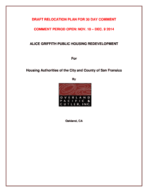 Fillable Online DRAFT RELOCATION PLAN FOR 30 DAY COMMENT COMMENT PERIOD ...