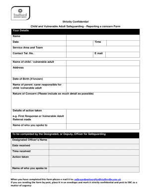 Fillable Online Strictly Confidential Child and Vulnerable Adult Fax ...