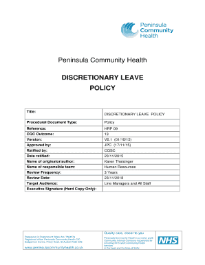 Fillable Online rcht nhs Discretionary Leave Policy The purpose of this ...