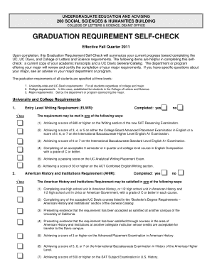 Fillable Online Graduation requirement self-check - College of Letters ...