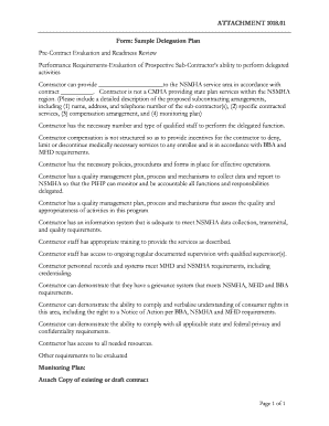 Fillable Online Form Sample Delegation Plan - NSMHA Fax Email Print - pdfFiller