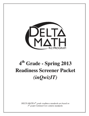 Fillable Online rtisupport oaisd th 4 Grade Spring 2013 Readiness ...
