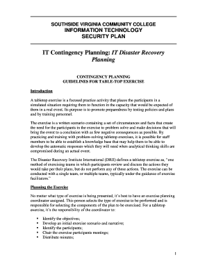 Fillable Online GUIDELINES FOR TABLE-TOP EXERCISE Fax Email Print ...