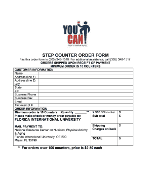 Fillable Online nutritionandaging fiu STEP COUNTER ORDER FORM.doc ...