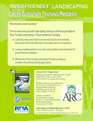 Fillable Online RIVER-FRIENDLY LANDSCAPING Green Gardener Training ...