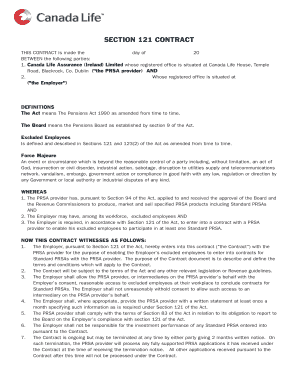 Fillable Online SECTION 121 CONTRACT - Money Advice Fax Email Print ...