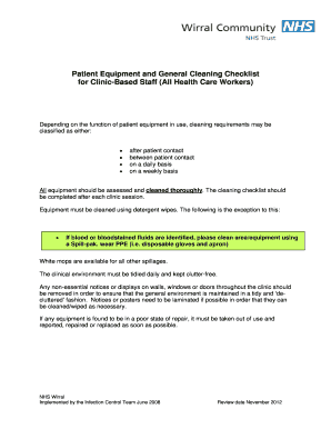 Fillable Online wirralct nhs DRAFT PATIENT EQUIPMENT AND GENERAL ...