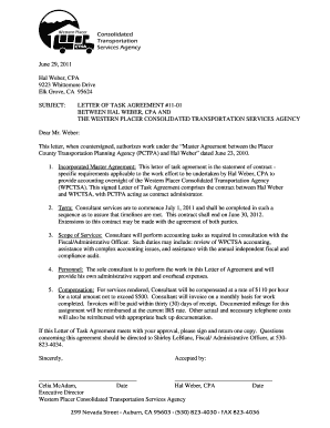 Fillable Online pctpa Hal Weber Letter of Task Agmt 11-01 - WPCTSA ...