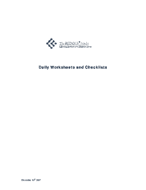 Fillable Online Daily Worksheets and Checklists Fax Email Print - pdfFiller