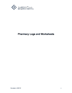 Fillable Online Pharmacy Logs and Worksheets Fax Email Print - pdfFiller