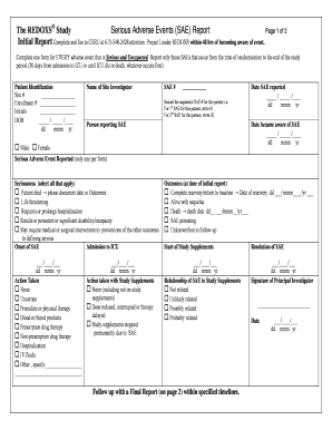 Fillable Online SERIOUS ADVERSE EVENTS (SAE) Fax Email Print - pdfFiller