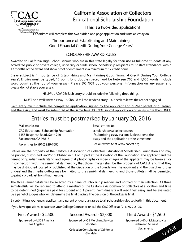 Fillable Online rowlandhs CAC California Association of Collectors ...