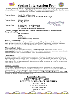 Fillable Online ymcahonolulu Spring Intersession Pro- - ymcahonolulu ...