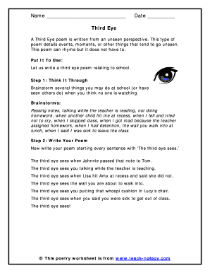 Fillable Online Third Eye Poems - teach-nologycom Fax Email Print ...