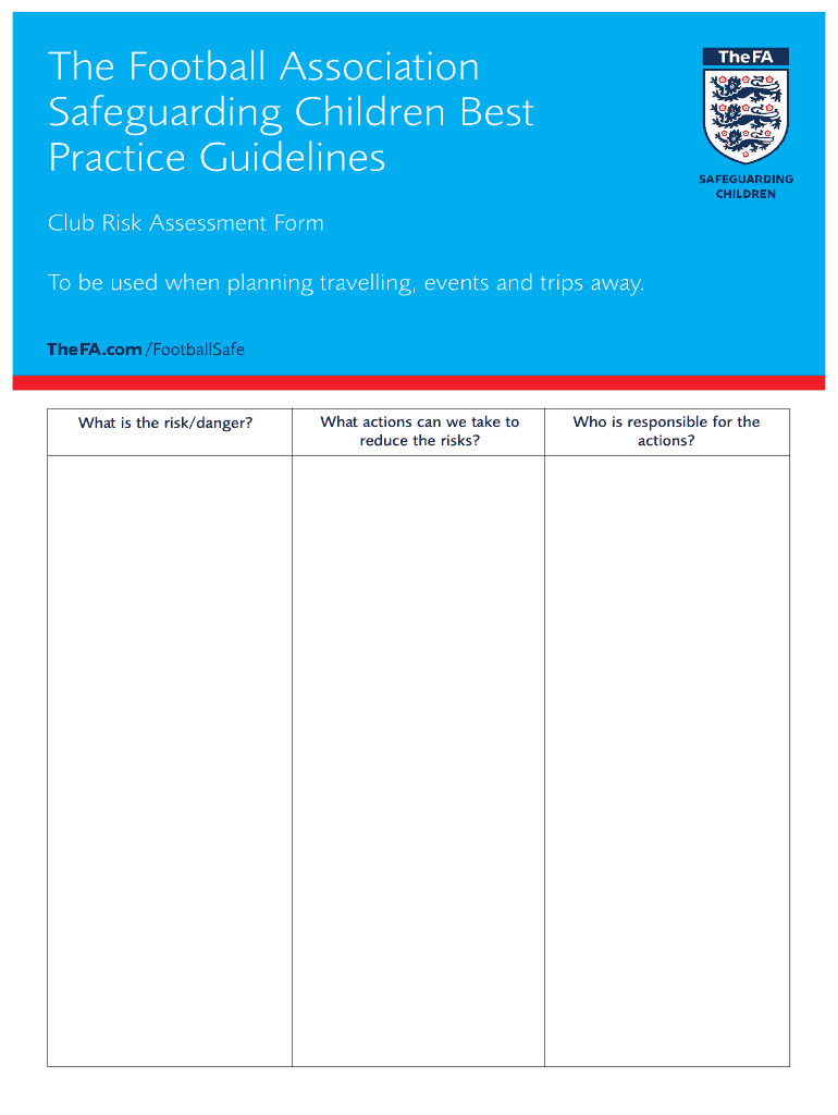 Fillable Online Club Risk Assessment Form Fax Email Print - pdfFiller