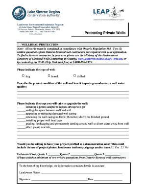 Fillable Online LEAP Project Form - Protecting Private Wells Landowner ...