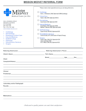 Fillable Online Referral Form Flyer - VCA Specialty Vets Fax Email Print - pdfFiller