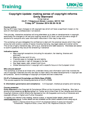 Fillable Online cilip org Copyright Update making sense of copyright ...