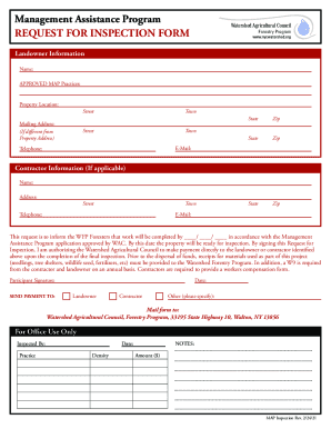 Fillable Online MAP Request for Inspection - NYC Watershed Fax Email ...
