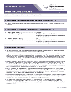 Fillable Online (also known as Parkinsons syndrome, paralysis agitans ...