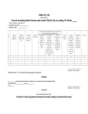 Fillable Online FORM NO 12B Form for furnishing details of income under ...