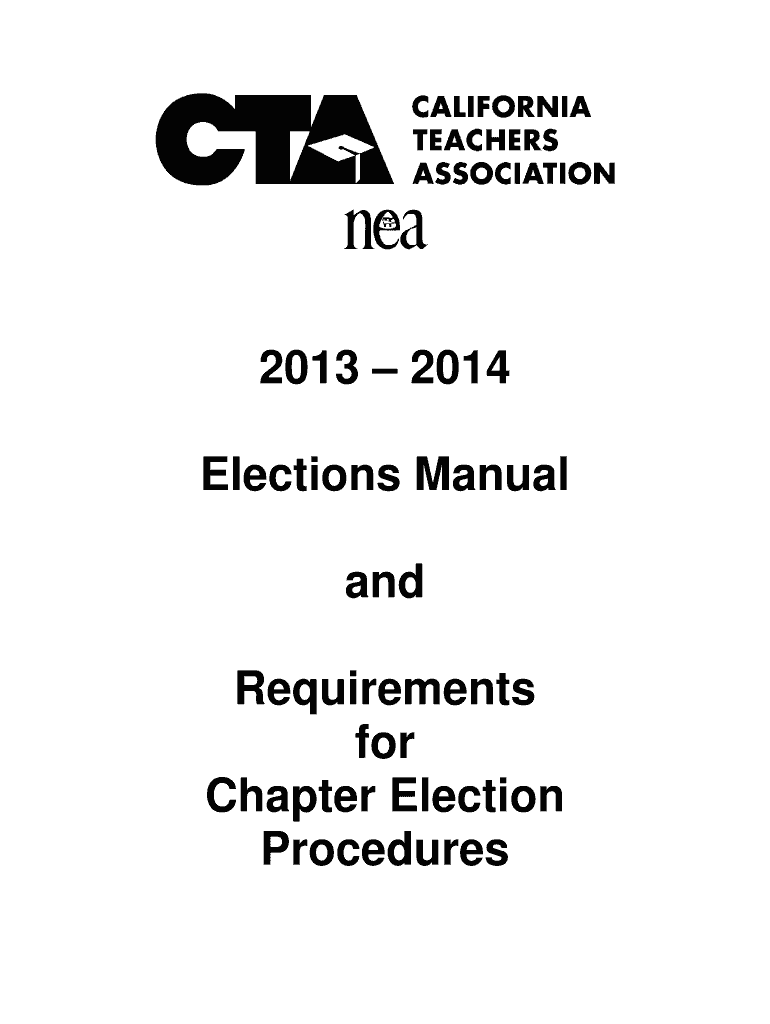 Fillable Online 2013 2014 Elections Manual and Requirements for Chapter Fax Email Print - pdfFiller