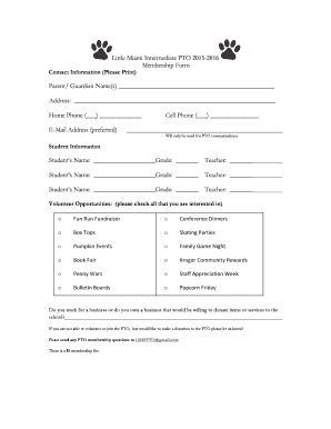 Fillable Online 15-16 LMIS PTO Membership Form - Little Miami Schools ...