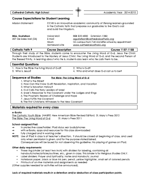 Fillable Online Course Expectations for Student Learning Fax Email ...