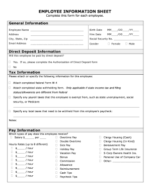 Fillable Online Employee Setup Forms New Fax Email Print - pdfFiller