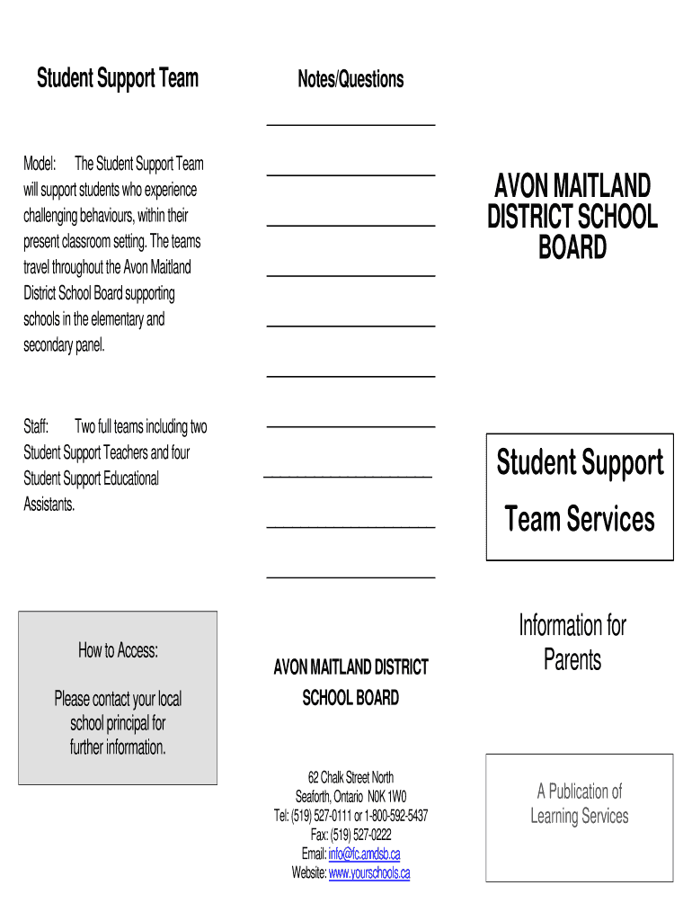 Fillable Online The Student Support Team Fax Email Print - pdfFiller