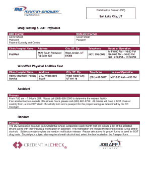 Fillable Online Drug Testing & DOT Physicals Fax Email Print - pdfFiller